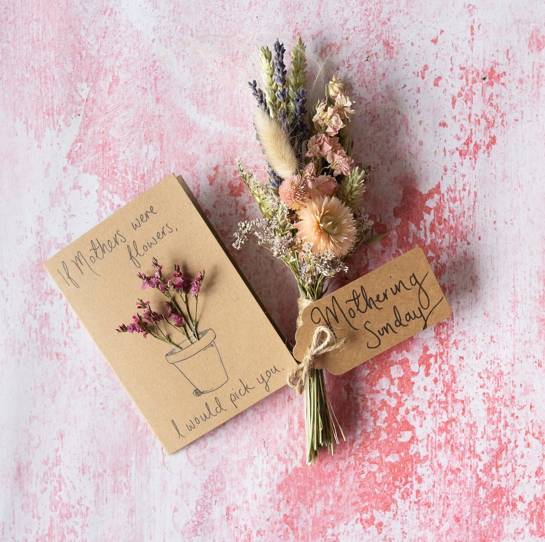 Dried Flower Mini Posy, Miniature Bouquet, Pink and Lavender. Perfect ...
