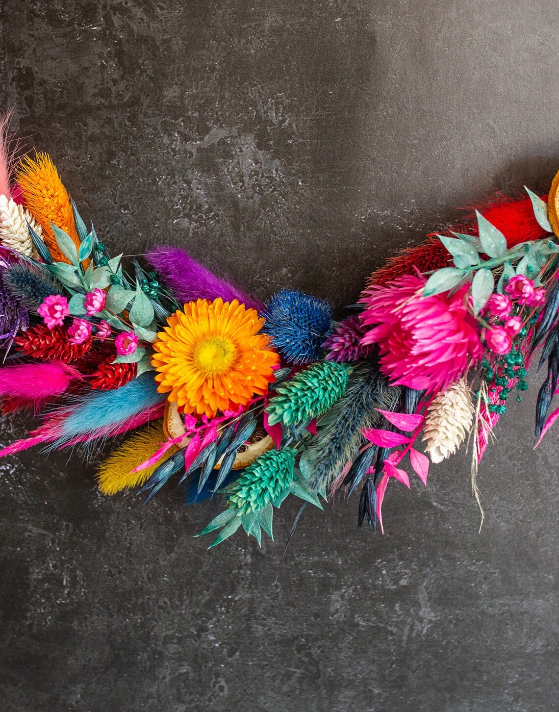 Dried Flower Hoop. A Metallic Hoop Hand Decorated With Dried Flowers ...