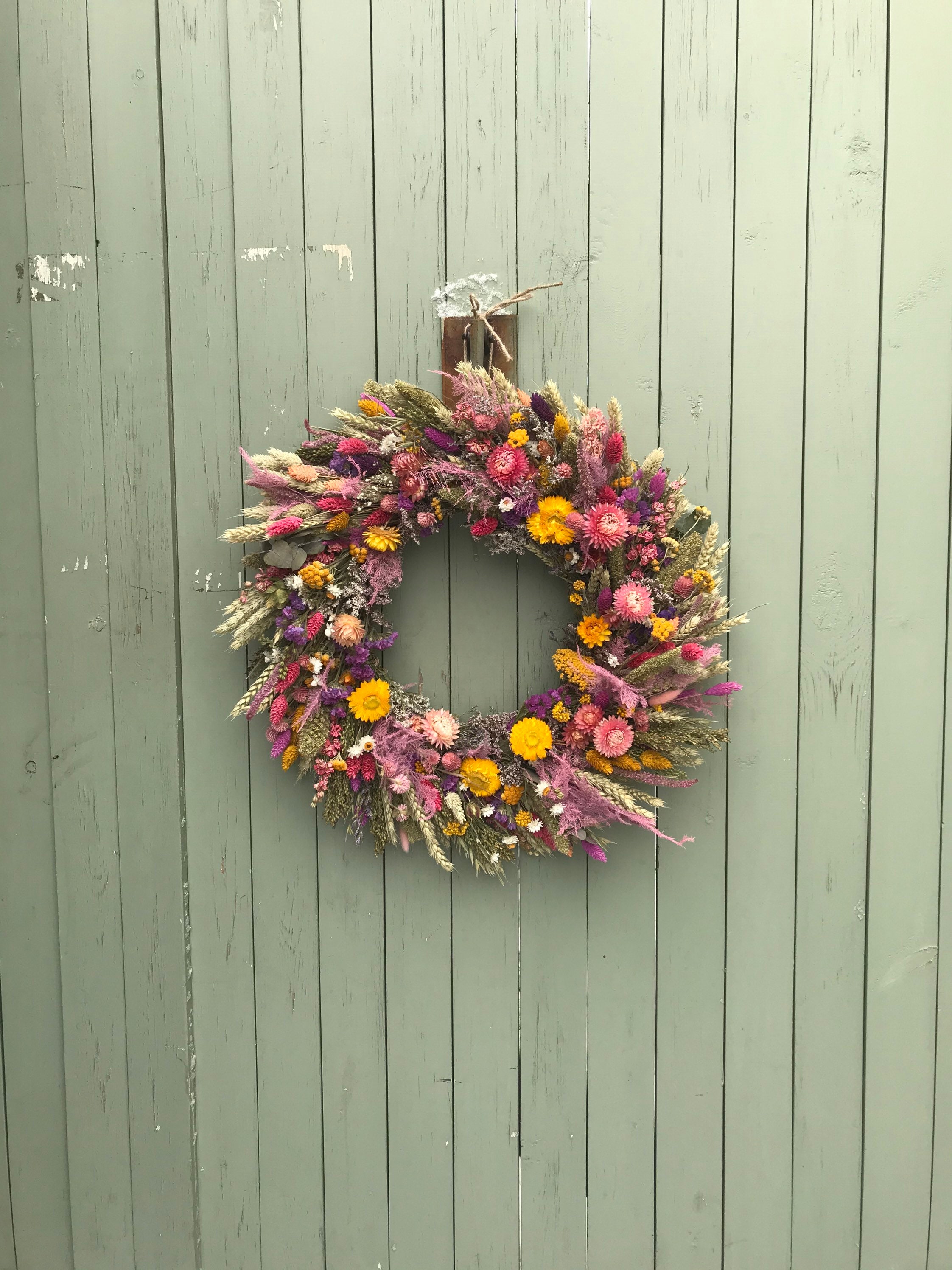 Spring Wreath Making Kit With Dried Flowers. DIY Seasonal Door - Etsy UK