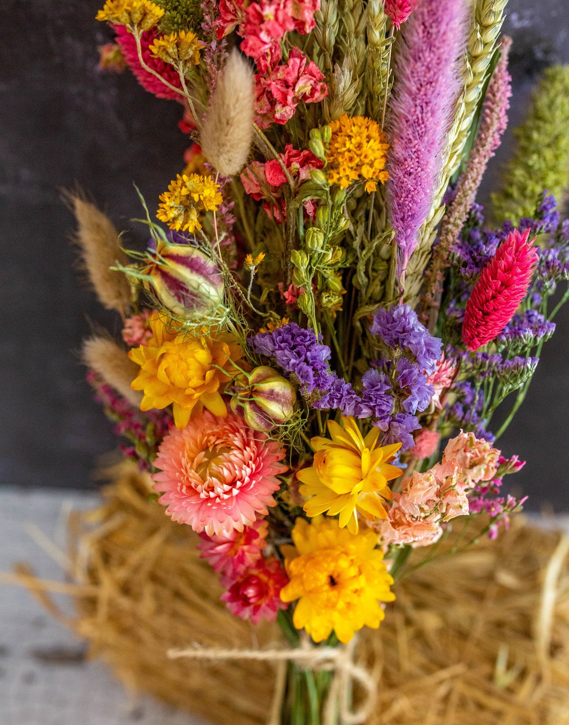 Spring Dried Flowers. Grab and Go Bouquet. A Bunch of Dried - Etsy