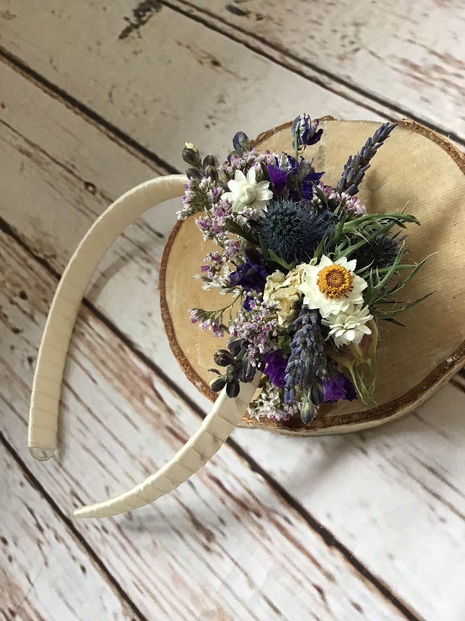 Dried Flower Alice Band. Floral Hair Piece Made With Your | Etsy