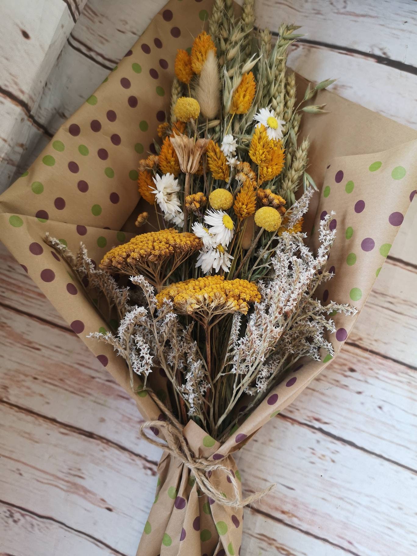 Yellow Dried Flowers. Grab and Go Bouquet. A Bunch of Dried - Etsy