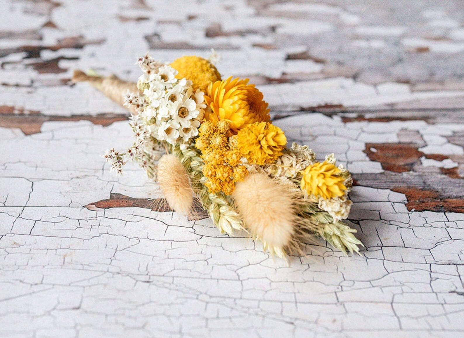 Dried Flower Buttonholes. Sunshine Yellow by Florence and - Etsy