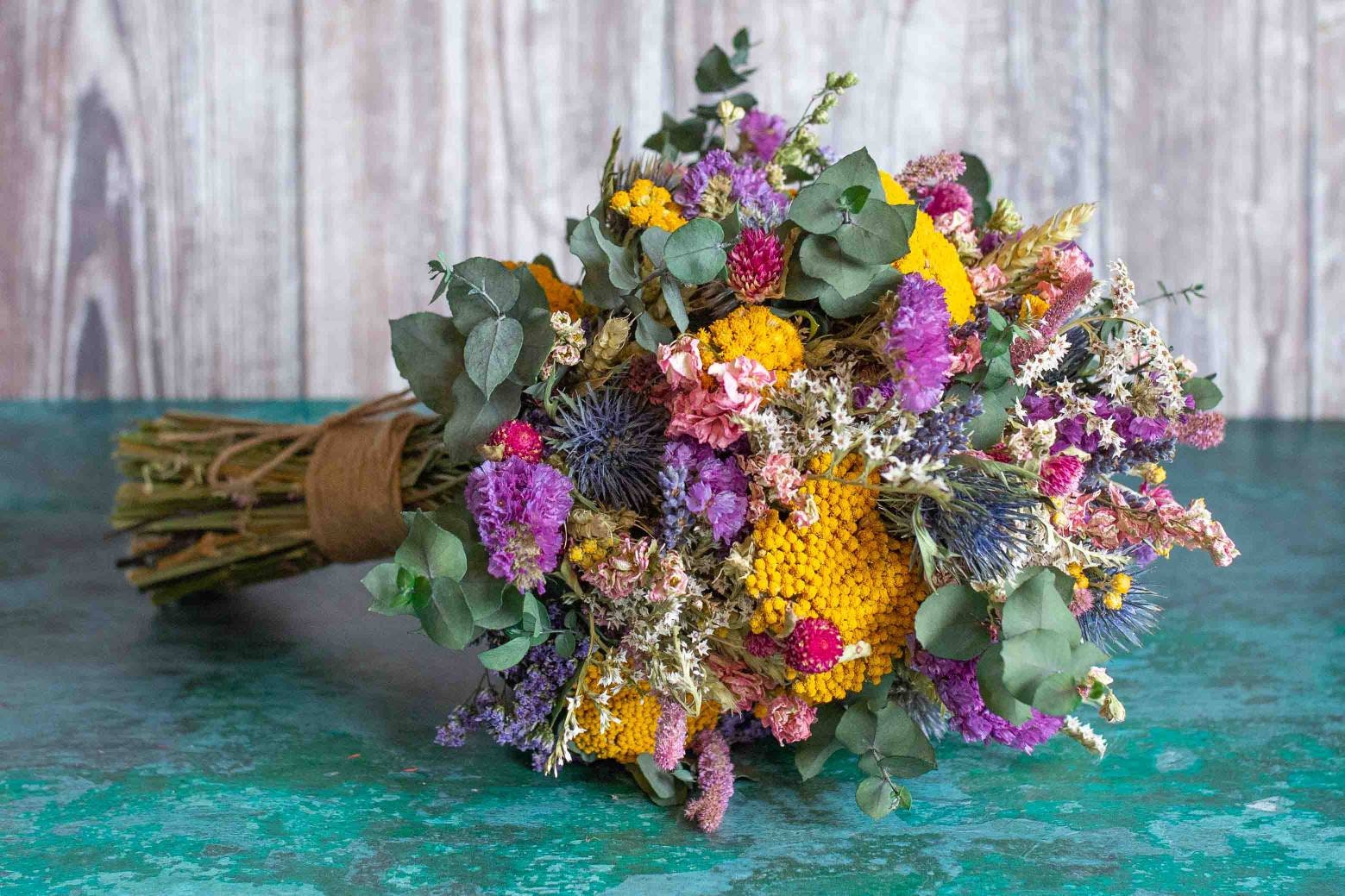 Rustic Wild Flower Bouquet Dried Natural Wedding Flowers For Etsy Uk