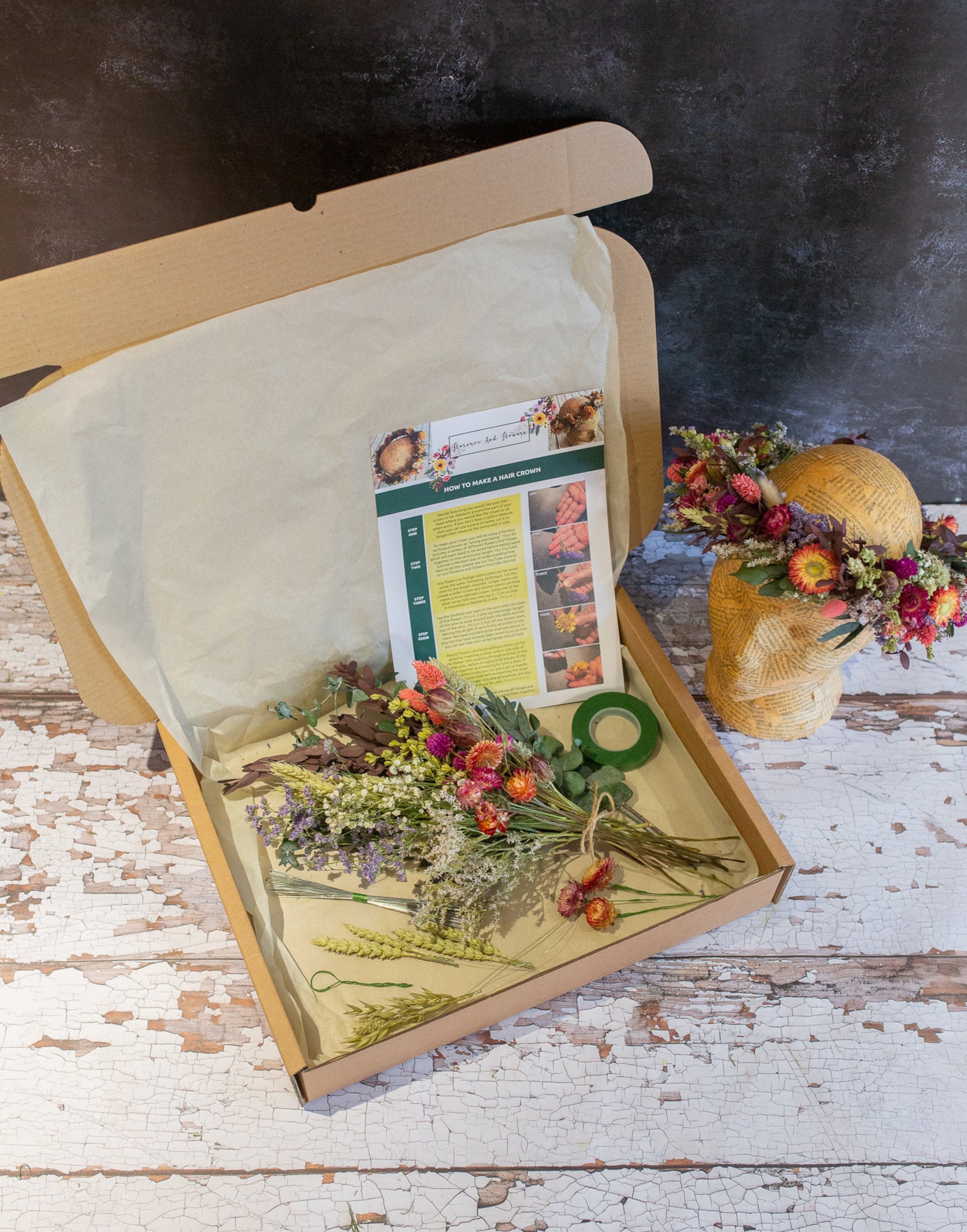 Dried Flower Crown Kit. A Make Your Own Floral Crown Kit With - Etsy