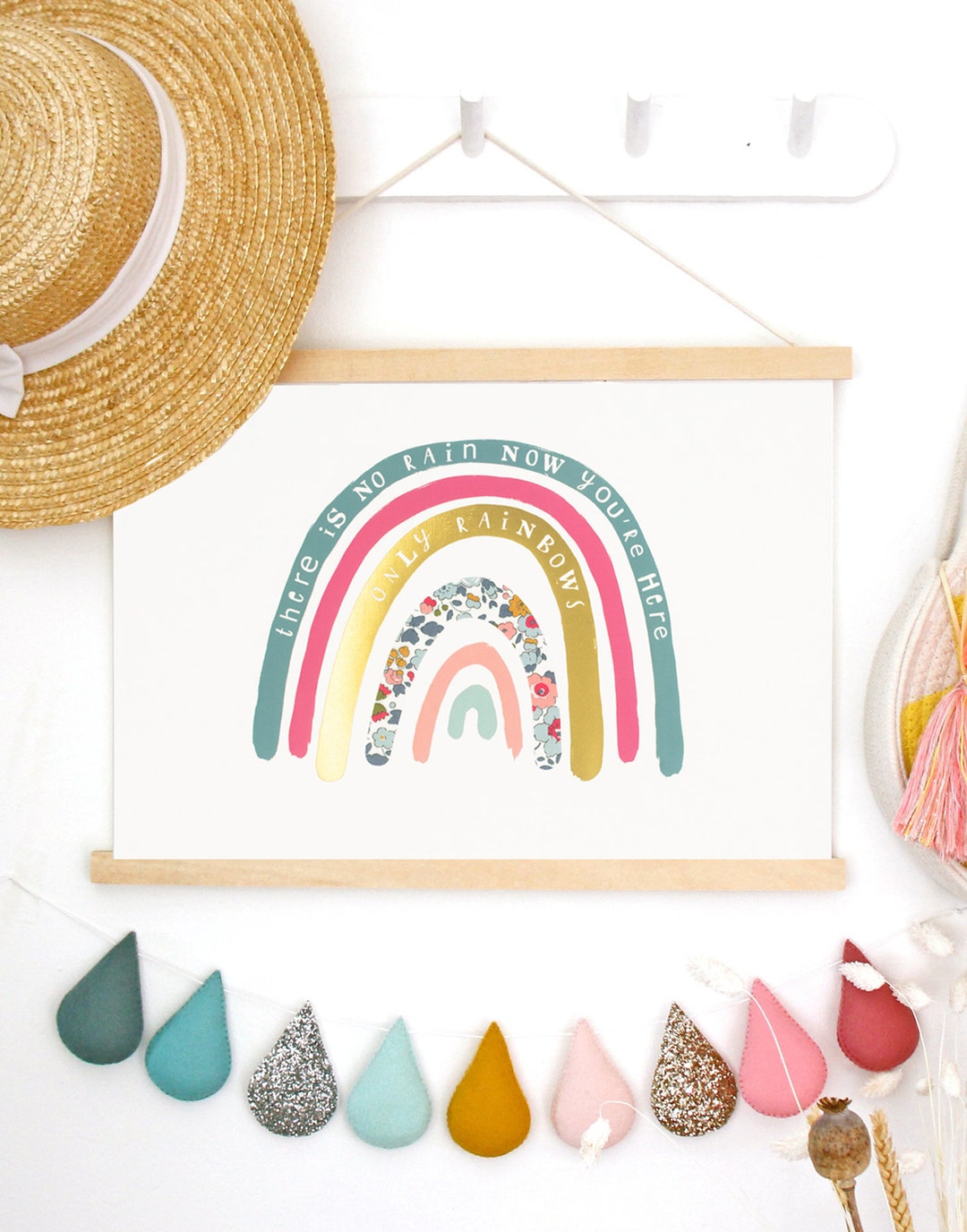 Liberty Rainbow Nursery Print - Etsy UK