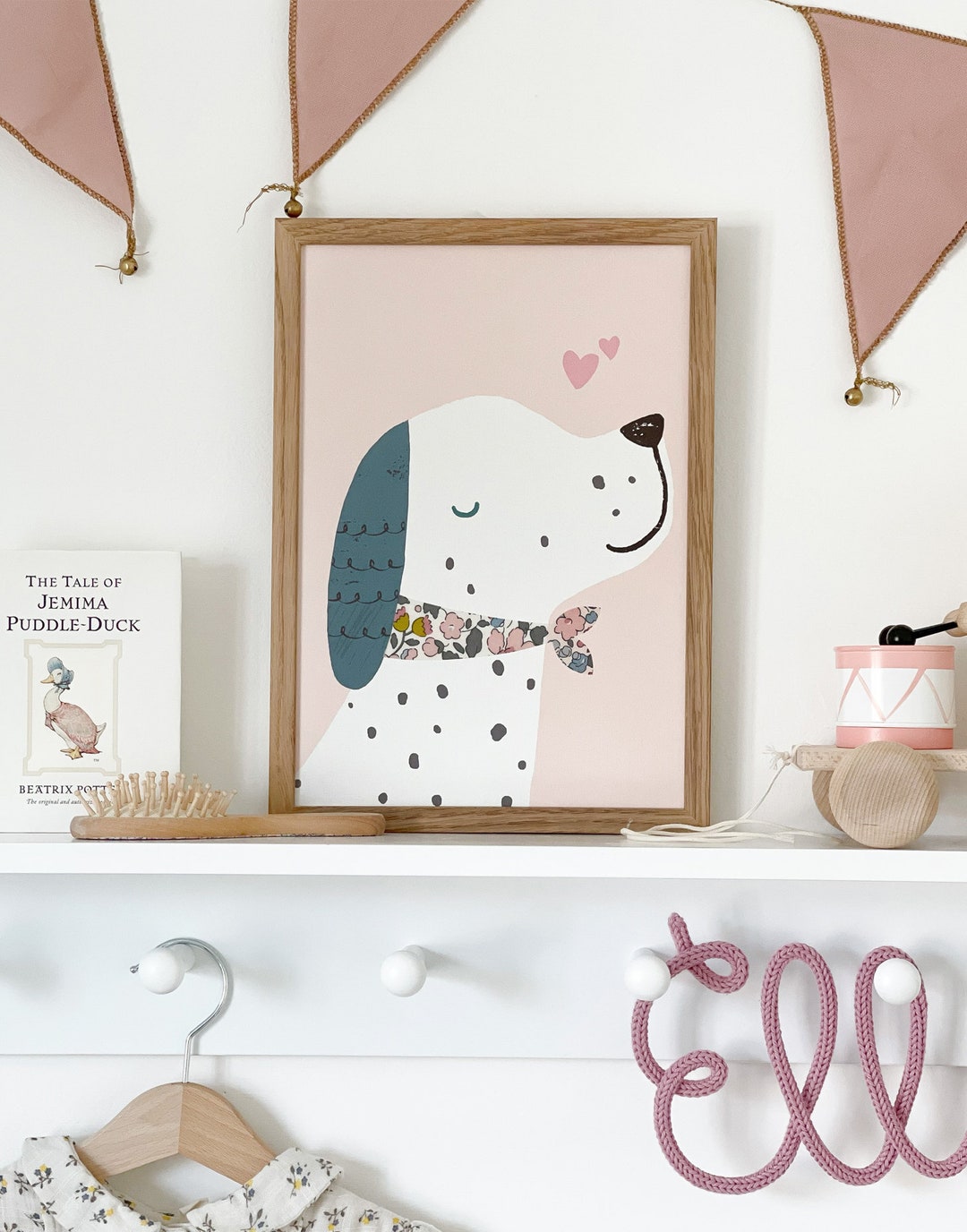 Dalmation Dog Nursery Print: Liberty Fabric Bandana, Personalised Gift ...