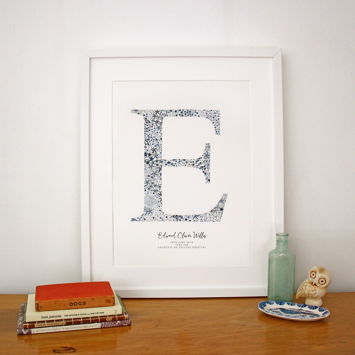 Liberty Monogram Nursery Print - Etsy UK