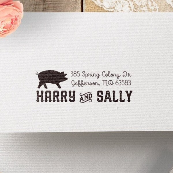 Pig Rubber Stamp - Etsy