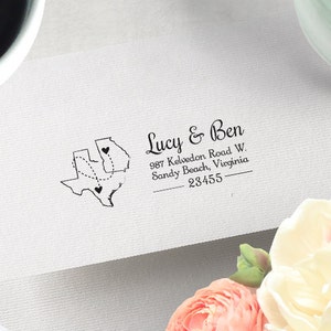 Wedding Invitation Stamp Two States Calligraphy Return - Etsy
