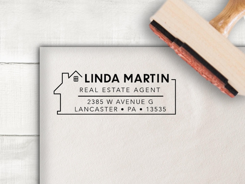 Real Estate Stamp, Realtor Business Stamp, Address Stamp With House ...