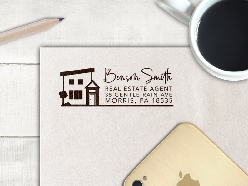 Address Stamp Real Estate, Self Inking or Wooden Realtor Stamp, Real ...