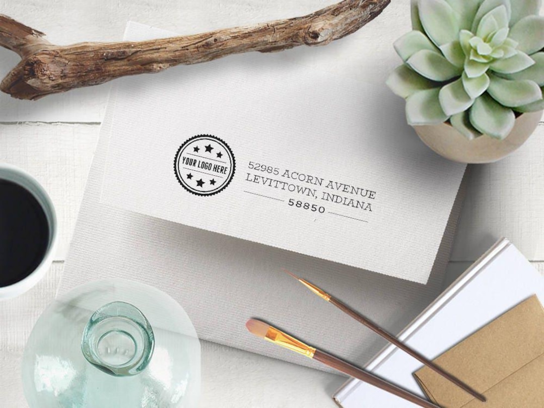 Address Stamp Business Logo, Return Address Stamp Custom, Logo Stamp ...