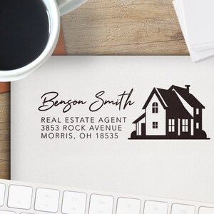 Address Stamp Real Estate, Self Inking or Wooden Realtor Stamp, Real ...