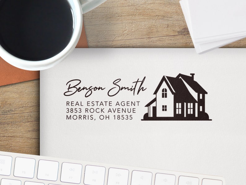 Address Stamp Real Estate, Self Inking or Wooden Realtor Stamp, Real ...