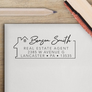 Real Estate Agent Stamp, Realtor Address Stamp, Self Inking or Wooden ...