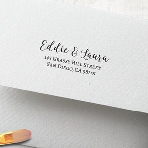 Return Address Stamp Cursive Handwritten Elegant Calligraphy - Etsy