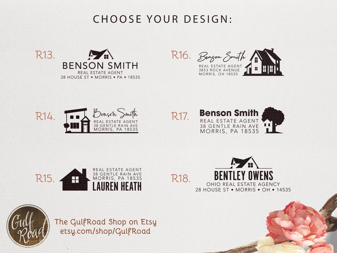 Real Estate Agent Stamp, Address Stamp, Self Inking or Wooden Realtor ...