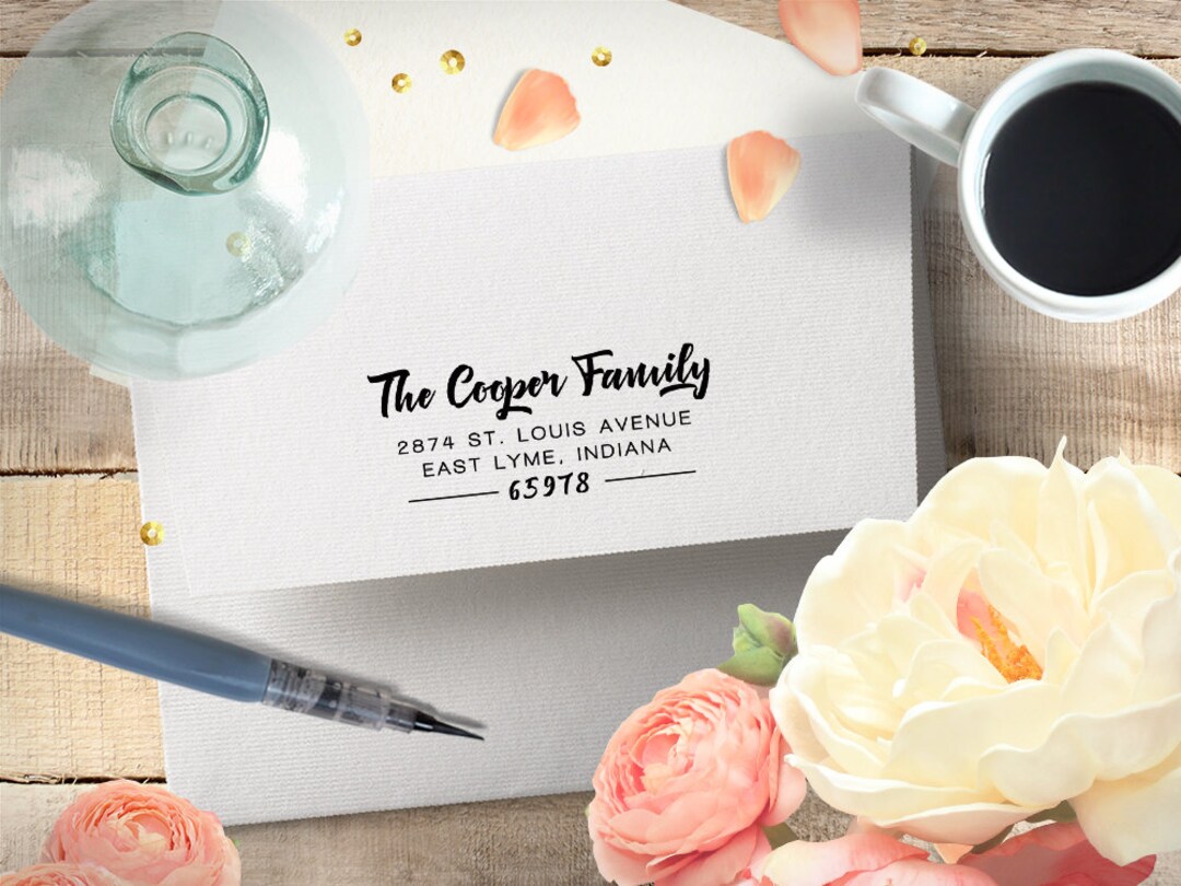 Calligraphy Address Stamp Personalized Wedding Stamp Wedding - Etsy
