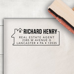 Real Estate Agent Stamp, Address Stamp, Self Inking or Wooden Realtor ...