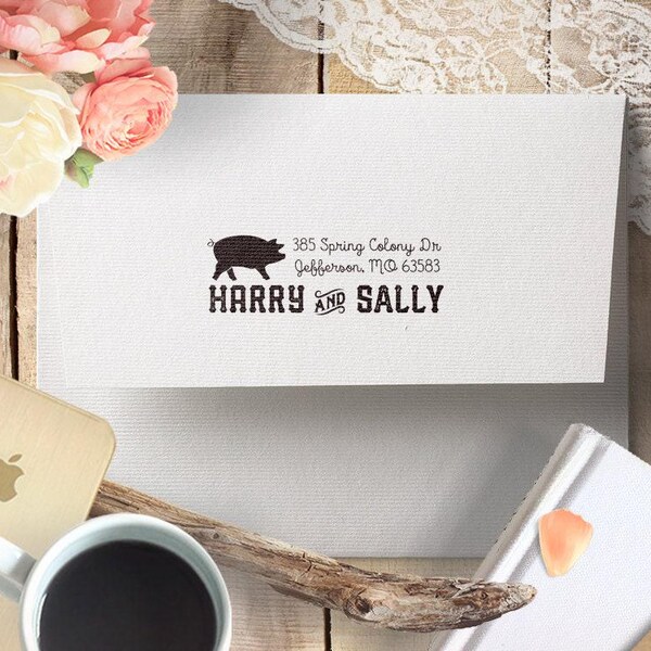 Pig Rubber Stamp - Etsy