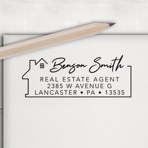 Real Estate Agent Stamp, Realtor Address Stamp, Self Inking or Wooden ...