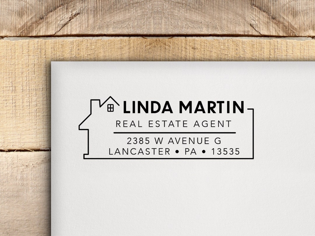 Real Estate Stamp Realtor Business Stamp Address Stamp With - Etsy