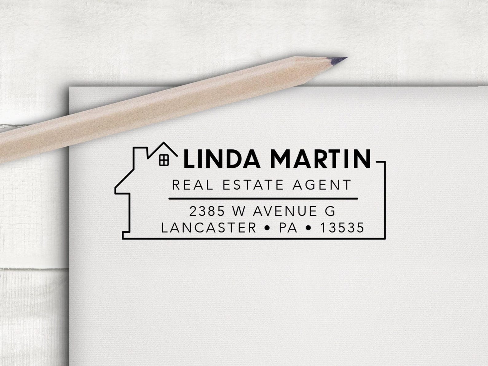 Real Estate Stamp, Realtor Business Stamp, Address Stamp With House ...