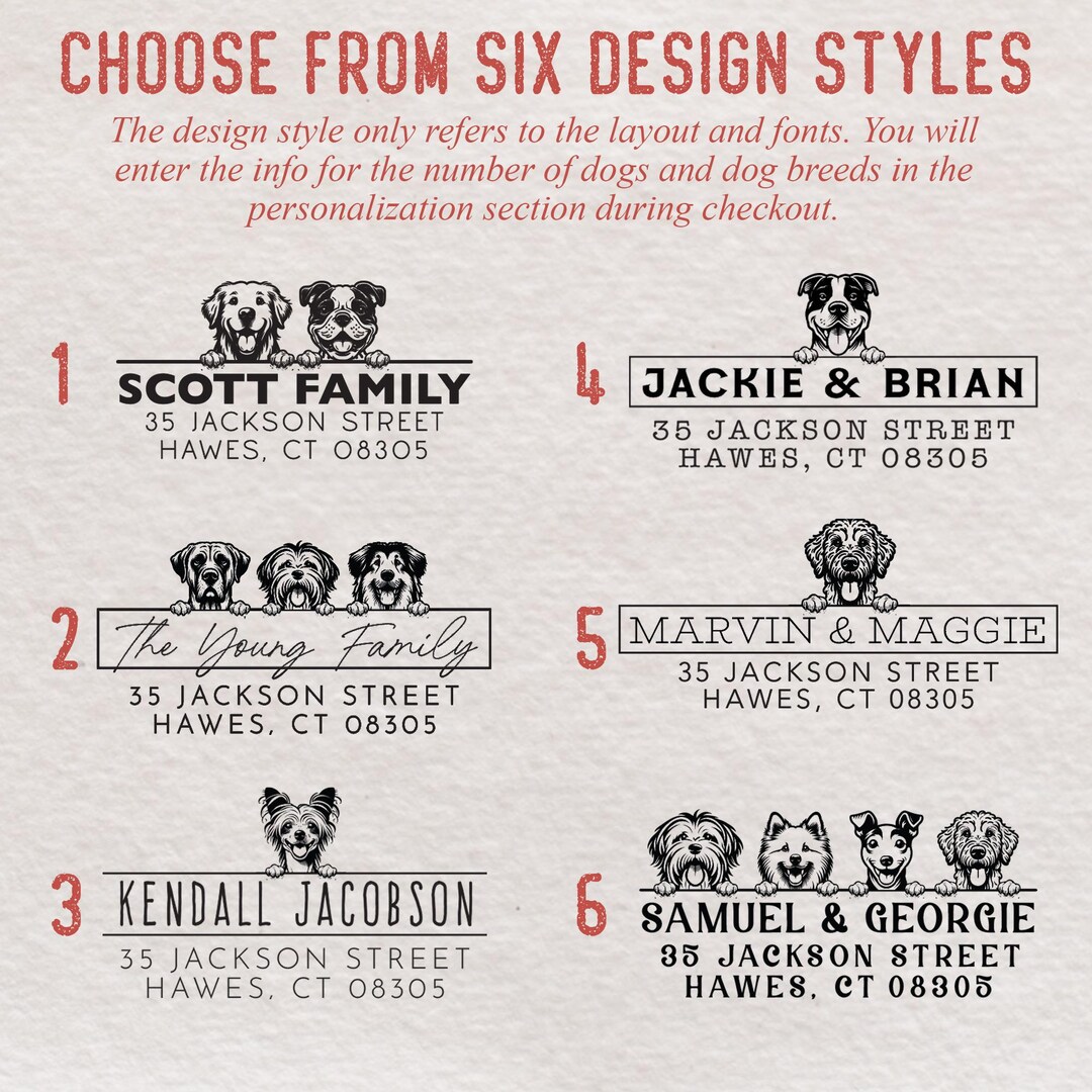 Dog Address Stamp, Return Stamp Dog, Dog Lover Gift for Her, Your Dog ...