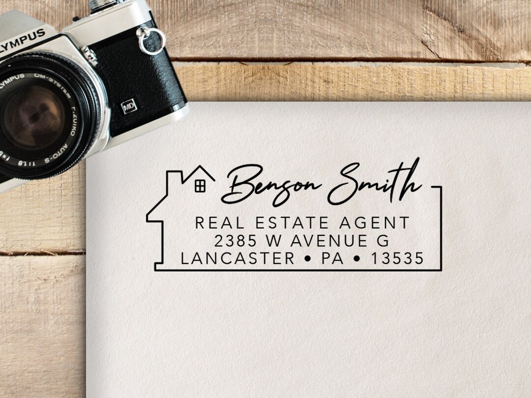 Real Estate Agent Stamp, Realtor Address Stamp, Self Inking or Wooden ...