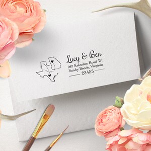 Wedding Invitation Stamp Two States Calligraphy Return - Etsy