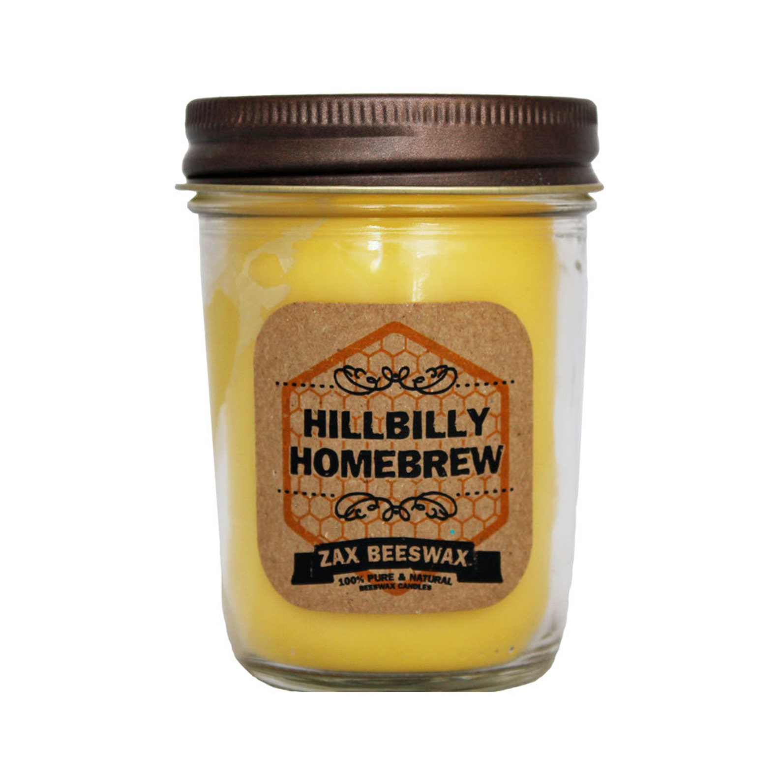 Hillbilly Homebrew Scented Beeswax Mason Jar Candle | 8 Oz - Etsy