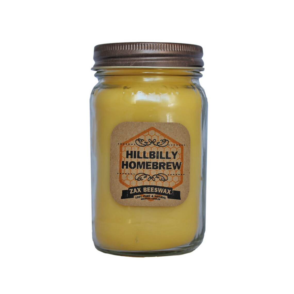 Hillbilly Homebrew Scented Beeswax Mason Jar Candle | 16 Oz - Etsy