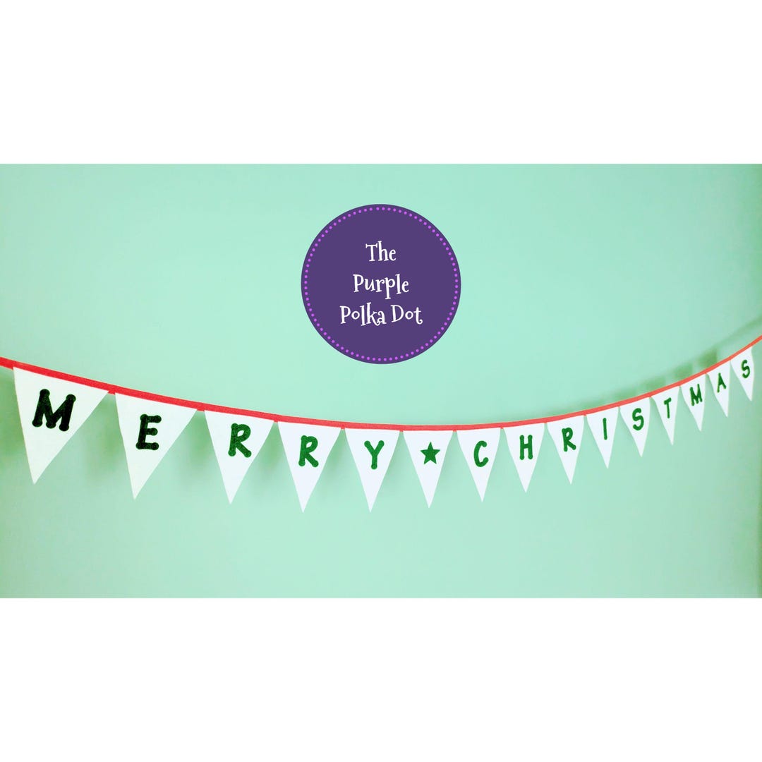 Merry Christmas Felt Festive Bunting Garland Hanging Decoration in ...