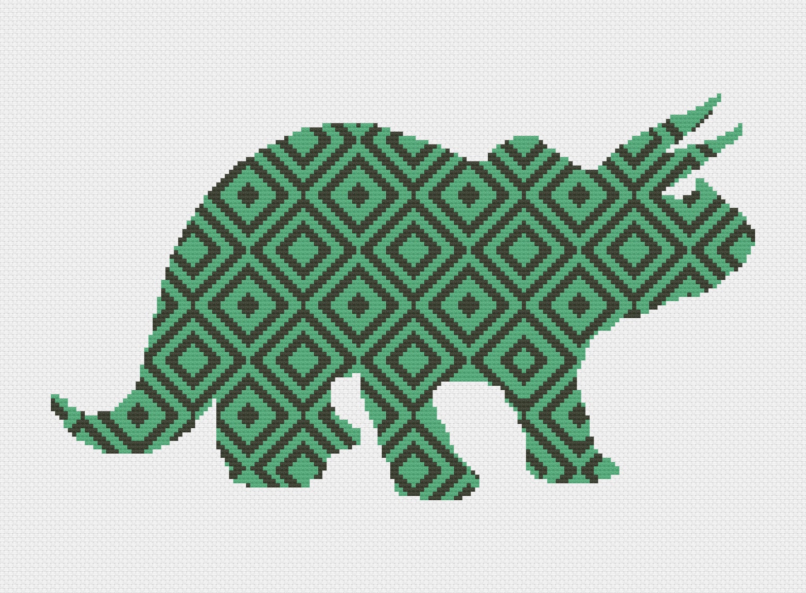 Geometric Triceratops Geometric Pattern Triceratops Cross | Etsy