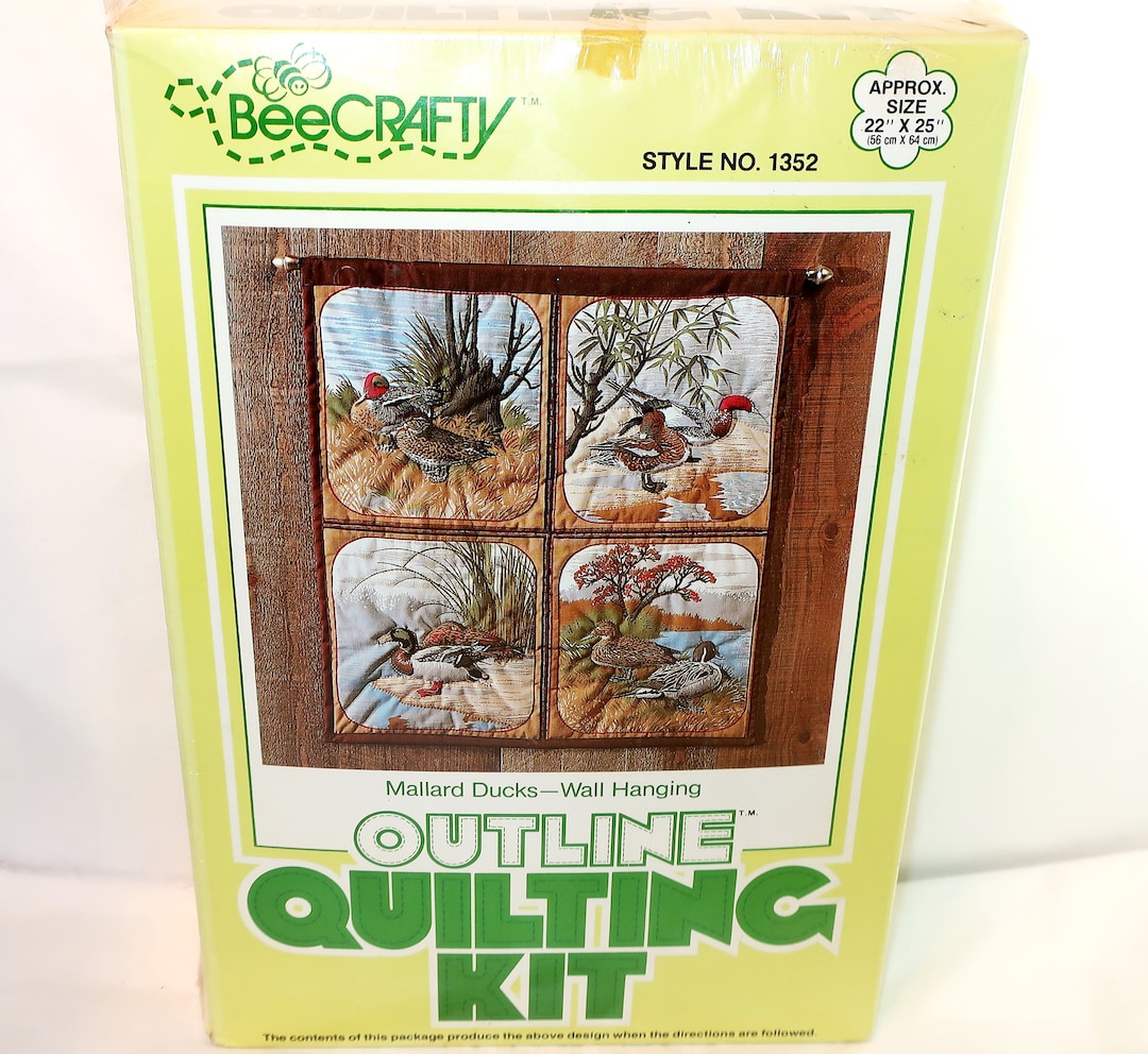 MALLARD DUCKS Outline QUILTING Kit by Bee Crafty #1352 22x25 Jerris ...