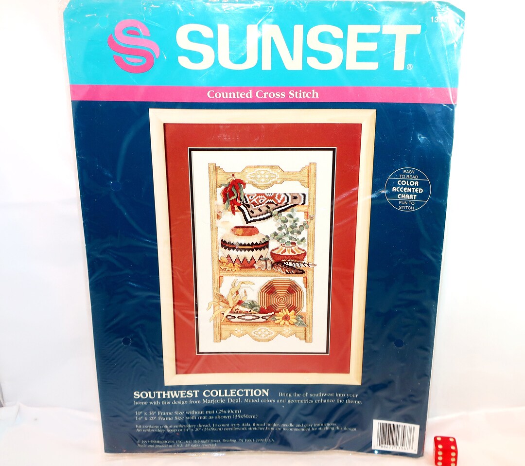 1993 SOUTHWEST COLLECTION Counted Cross Stitch Kit by Sunset 13567 ...