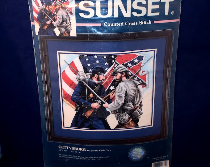GETTYSBURG Civil War Counted Cross Stitch Kit by Sunset #13671 Chris ...