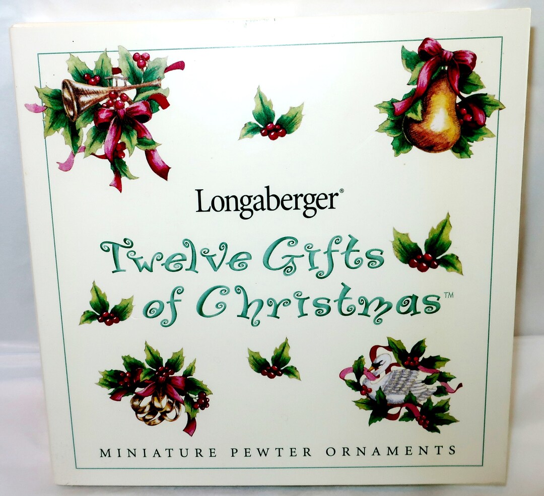 2000 LONGABERGER PEWTER ORNAMENTS Set of 12 Days of Christmas Accessory ...