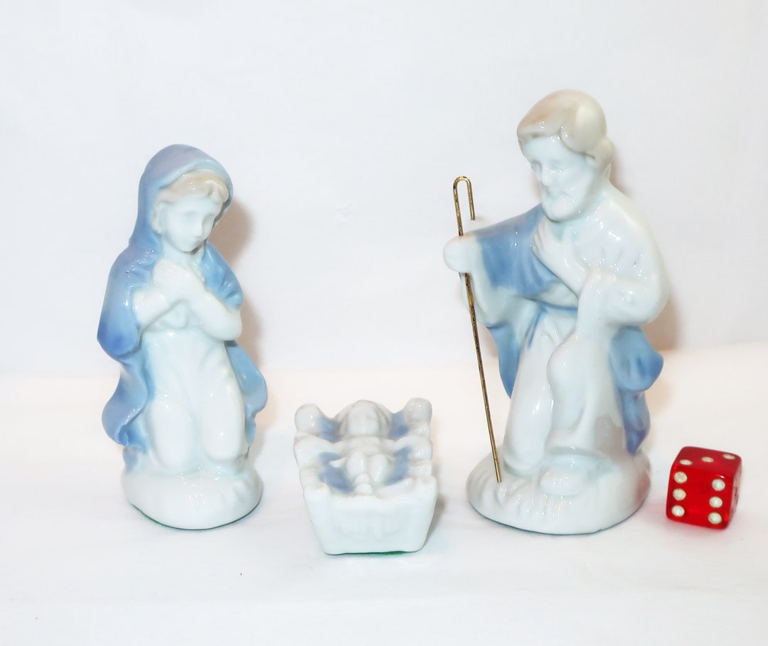 LEFTON'S CERAMIC Nativity 3 Piece Set Mary, Joseph and Baby Jesus ...