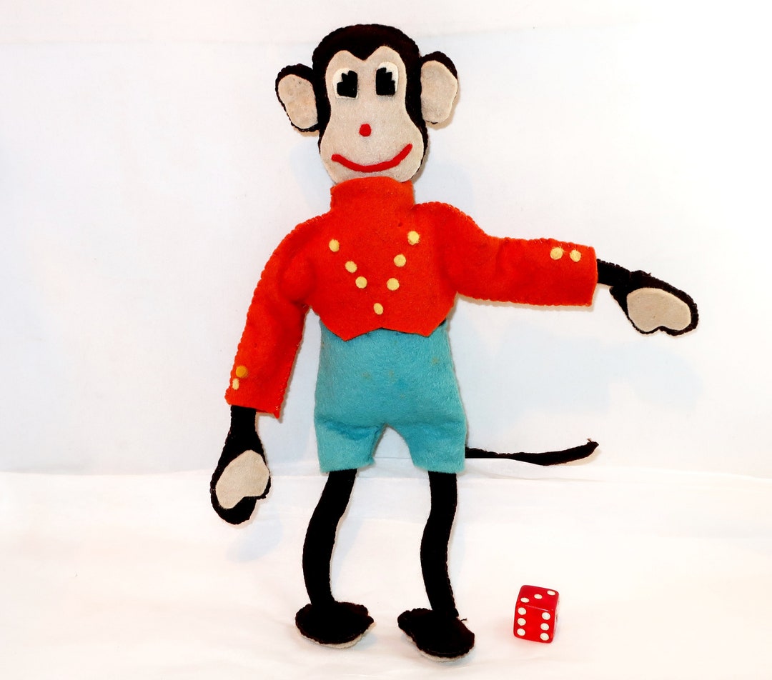 VINTAGE FELT MONKEY Bellhop Bellboy Doll Toy Hand Crafted Sewn - Etsy