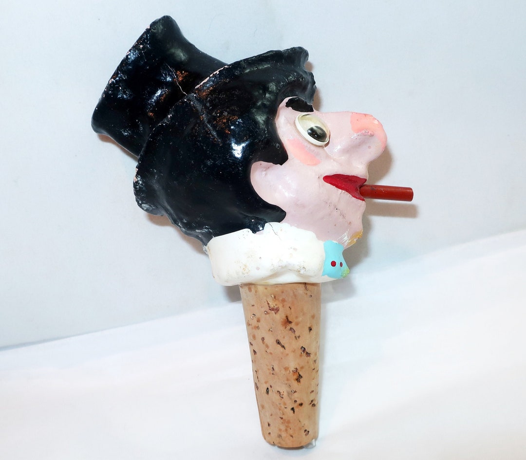 ARTICULATED HEAD Cigar Smoking Man Black Top Hat Formal Wear - Etsy