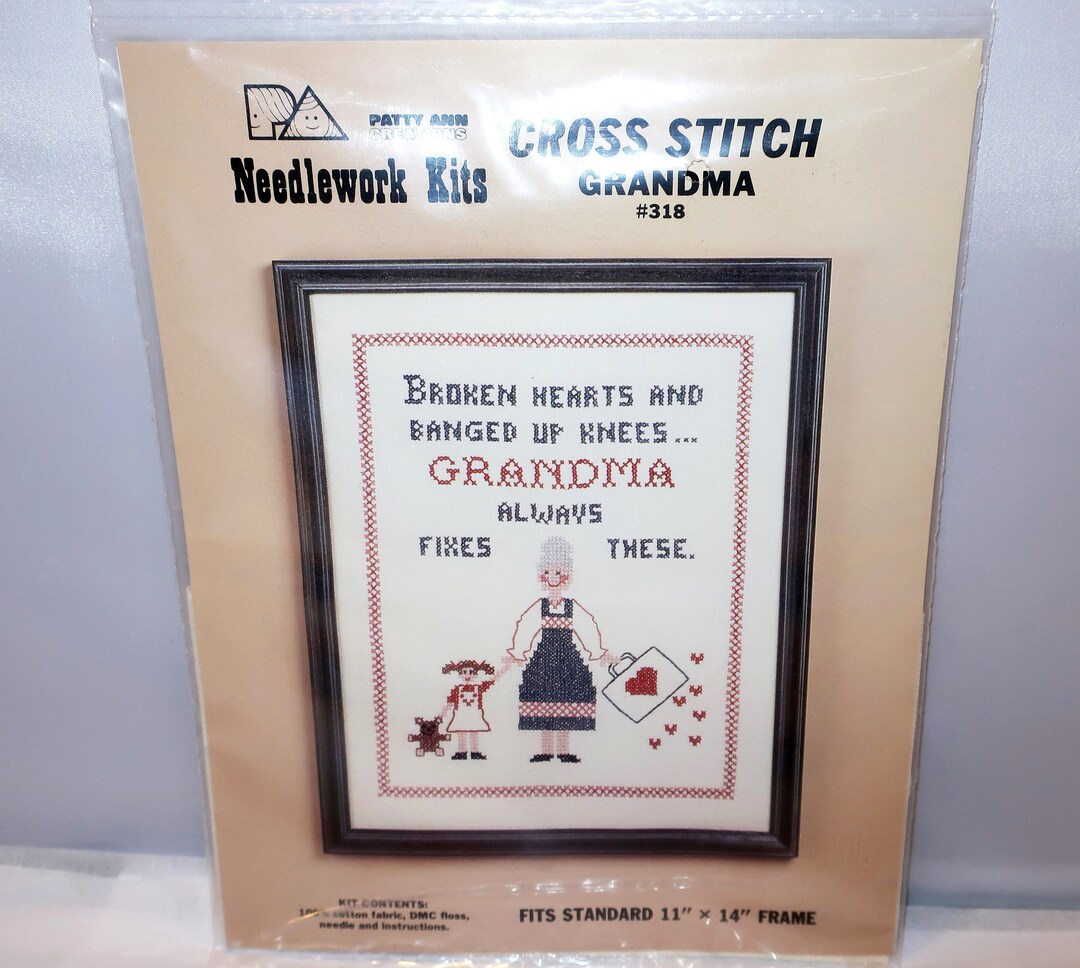 GRANDMA POEM by Patty Ann PA Needlework Kits Cross Stitch Embroidery ...