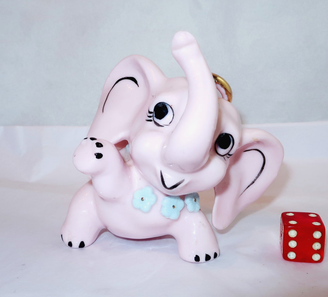 PINK ELEPHANT ANGEL Ceramic Figurine by California Creations by Bradley ...