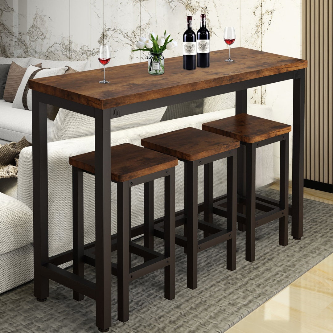 Dining Table Set for 3 Modern Kitchen Table Set With 3 Stools - Etsy