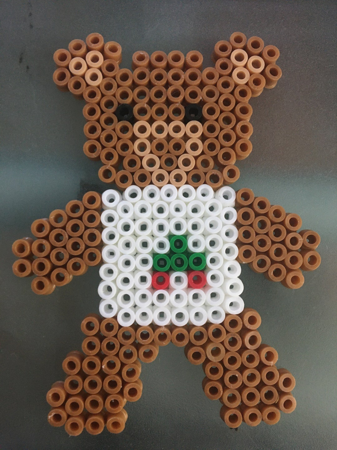Perler Beads Brown Teddy Bear Magnet - Finished Product - Etsy