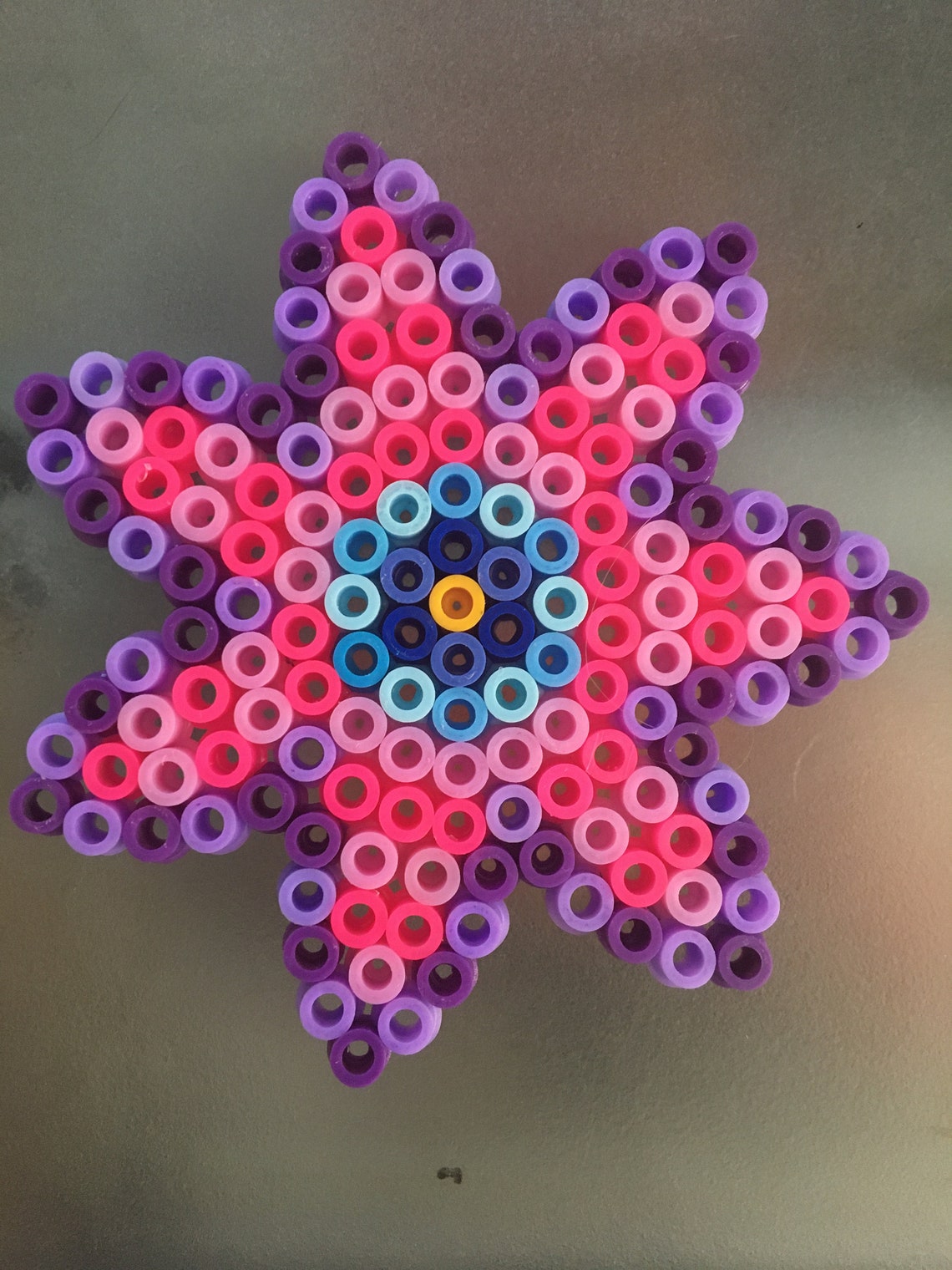 Pink Flowers Perler Beads Finished Product - Etsy