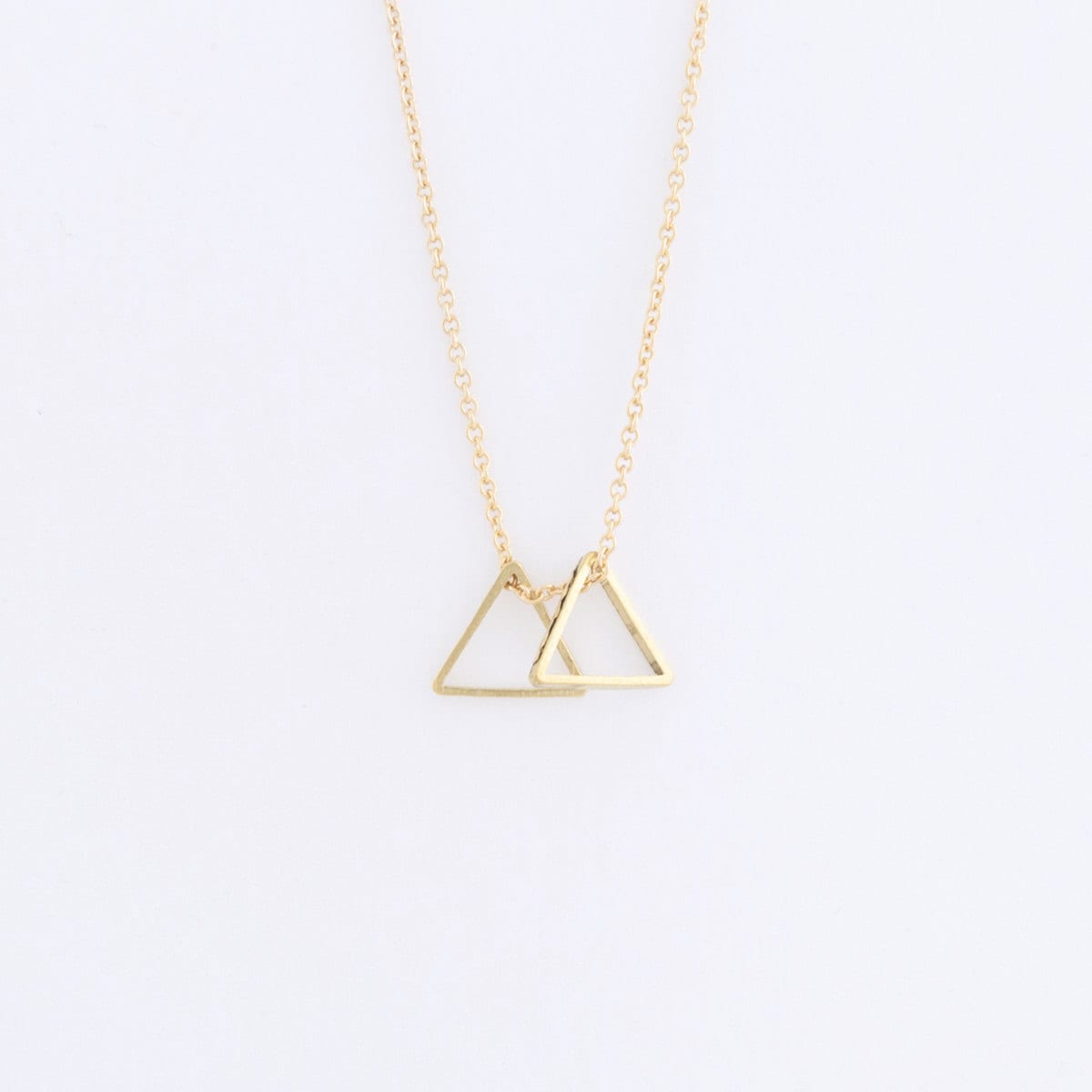 Double Small Triangle Necklace (brass) on a 14k Gold Filled Chain ...