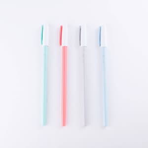Colour Block Pen With Cap — Ball Point Pen — Black Ink — Perfect Cute ...