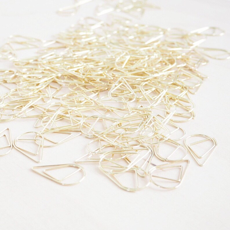 Set of 4 Large Teardrop Paperclips — Gold Shaped Paperclips - Etsy